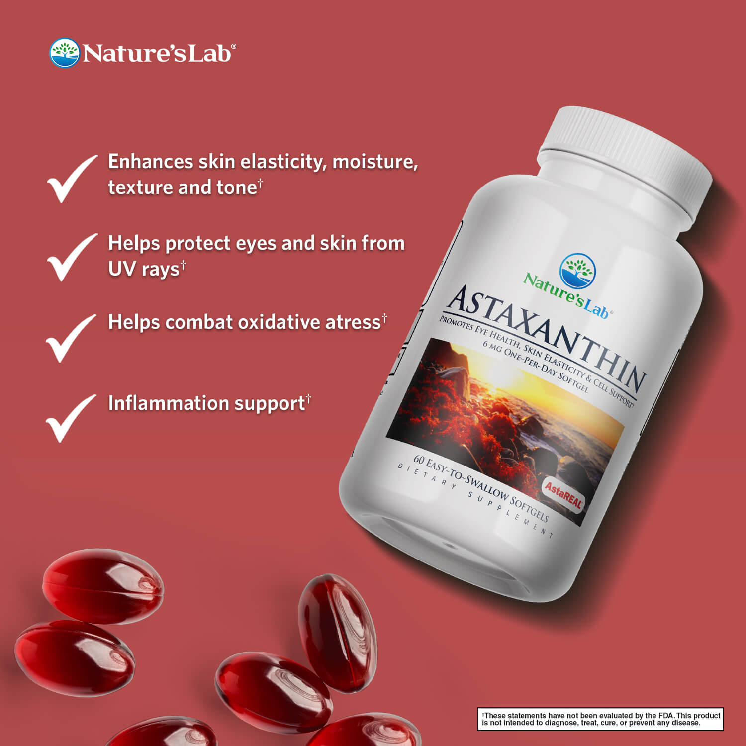 AstaReal® Astaxanthin 6mg | Astaxanthin Supplement – Nature's Lab