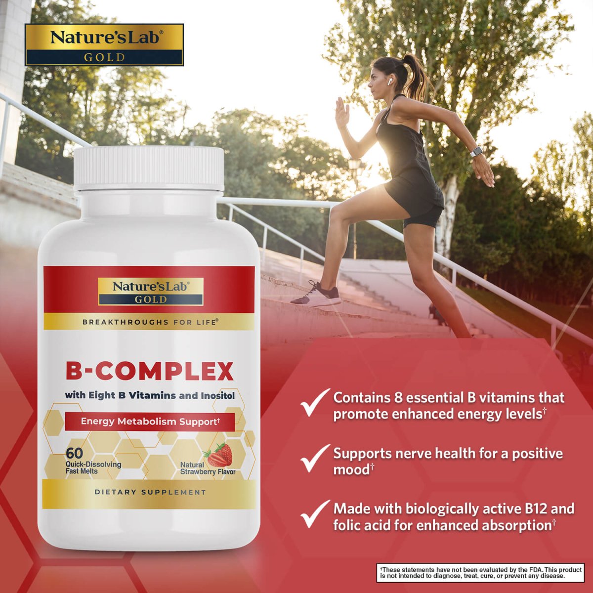 Nature's Lab Gold B-Complex - 60 Fast Melts