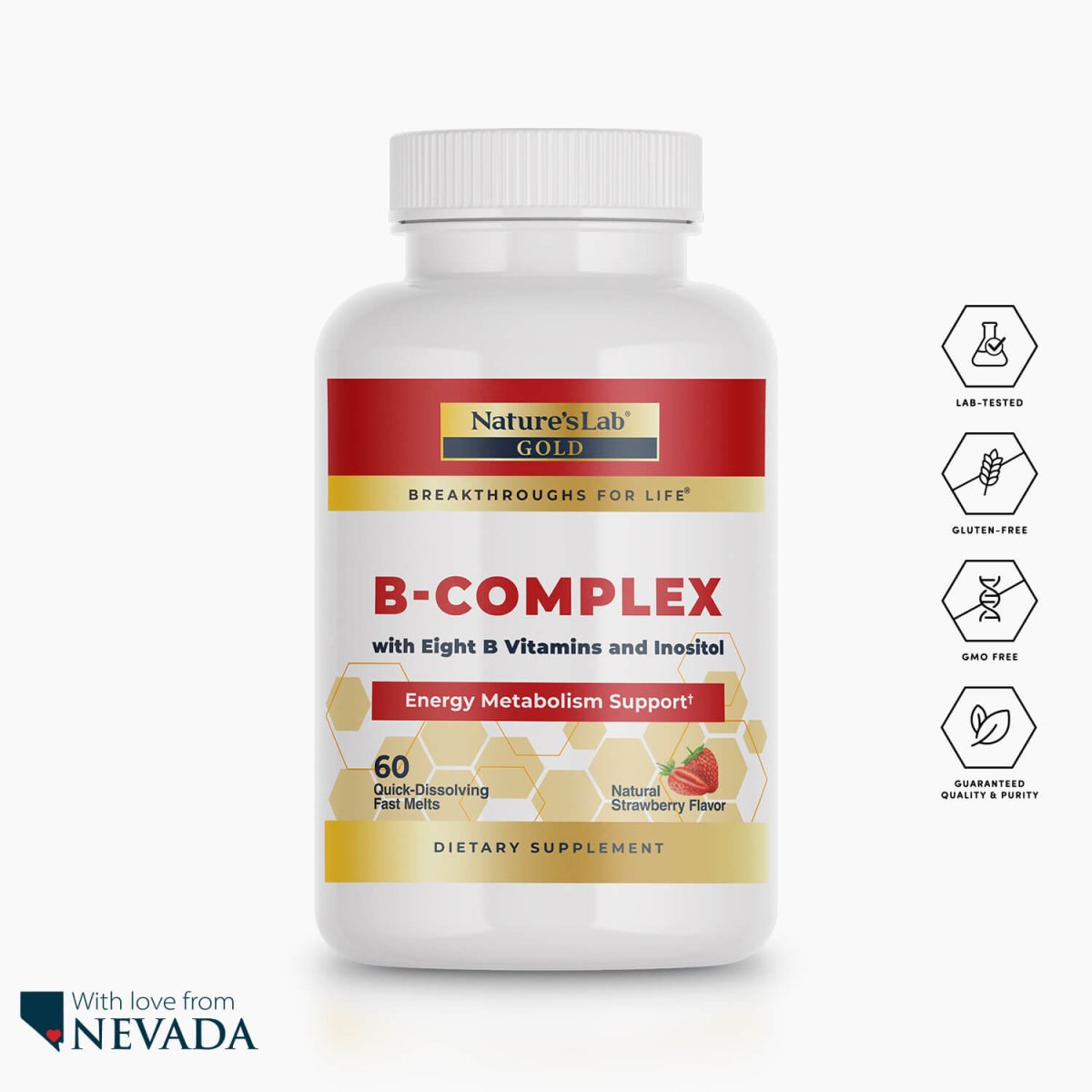 Nature's Lab Gold B-Complex - 60 Fast Melts