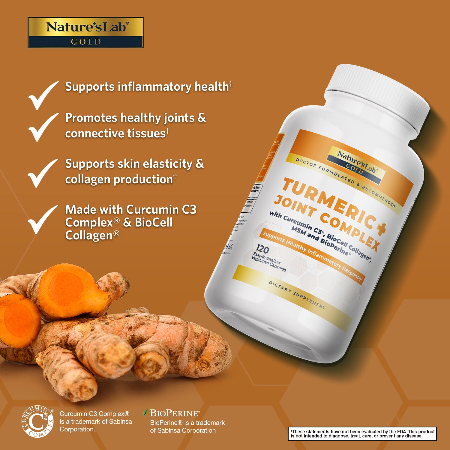 Turmeric Curcumin with Bioperine® | BioCell Collagen® Type 2 – Nature's Lab