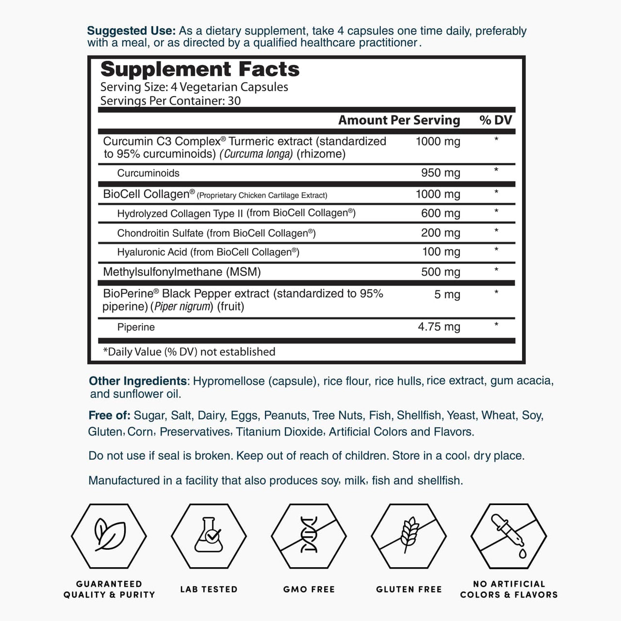 Turmeric Curcumin with Bioperine® | BioCell Collagen® Type 2 – Nature's Lab