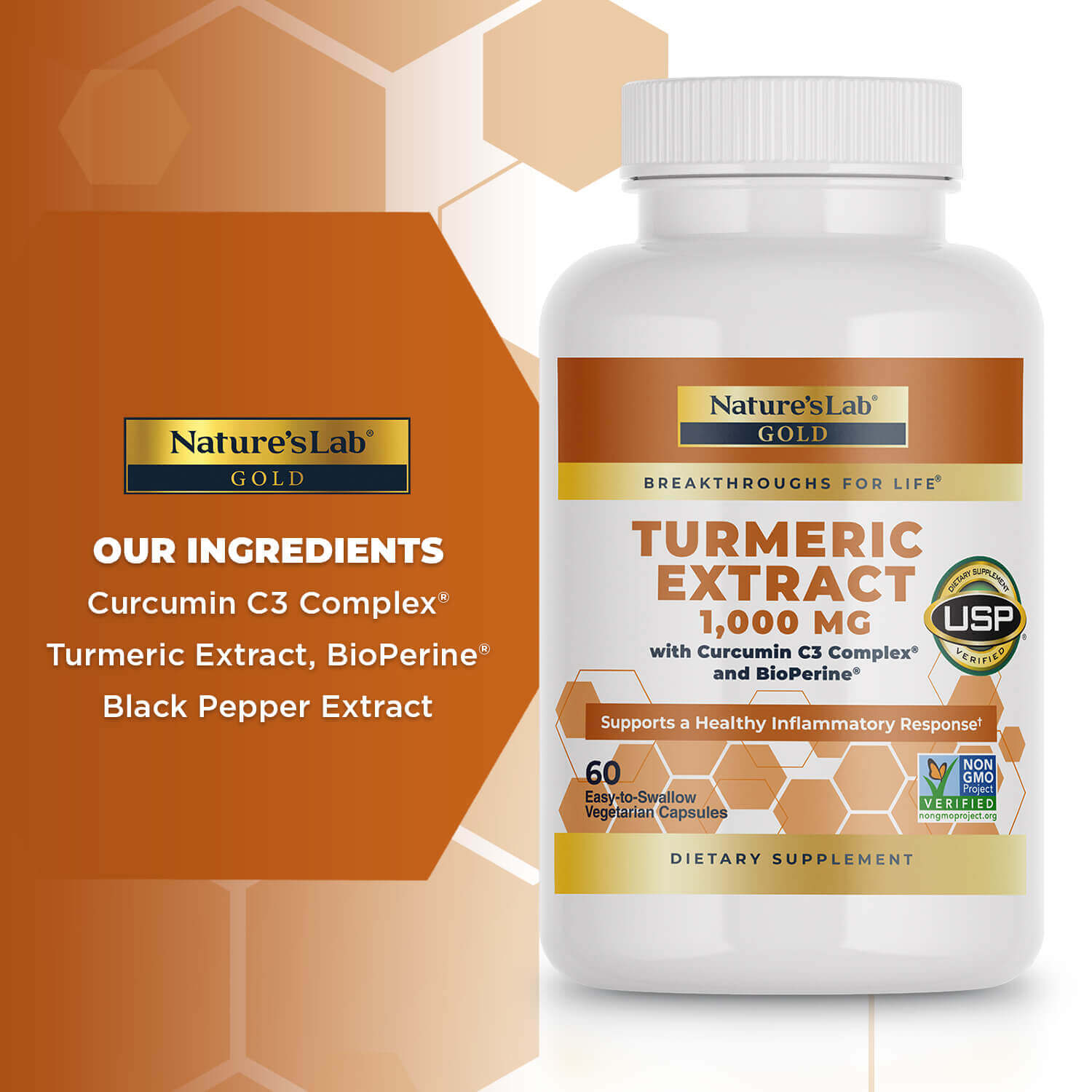 Nature's Lab Turmeric Extract with Curcumin C3 and BioPerine