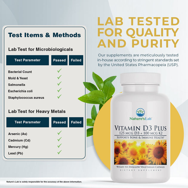 Nature's Lab Vitamin D3 Plus - Supports Immune System Health
