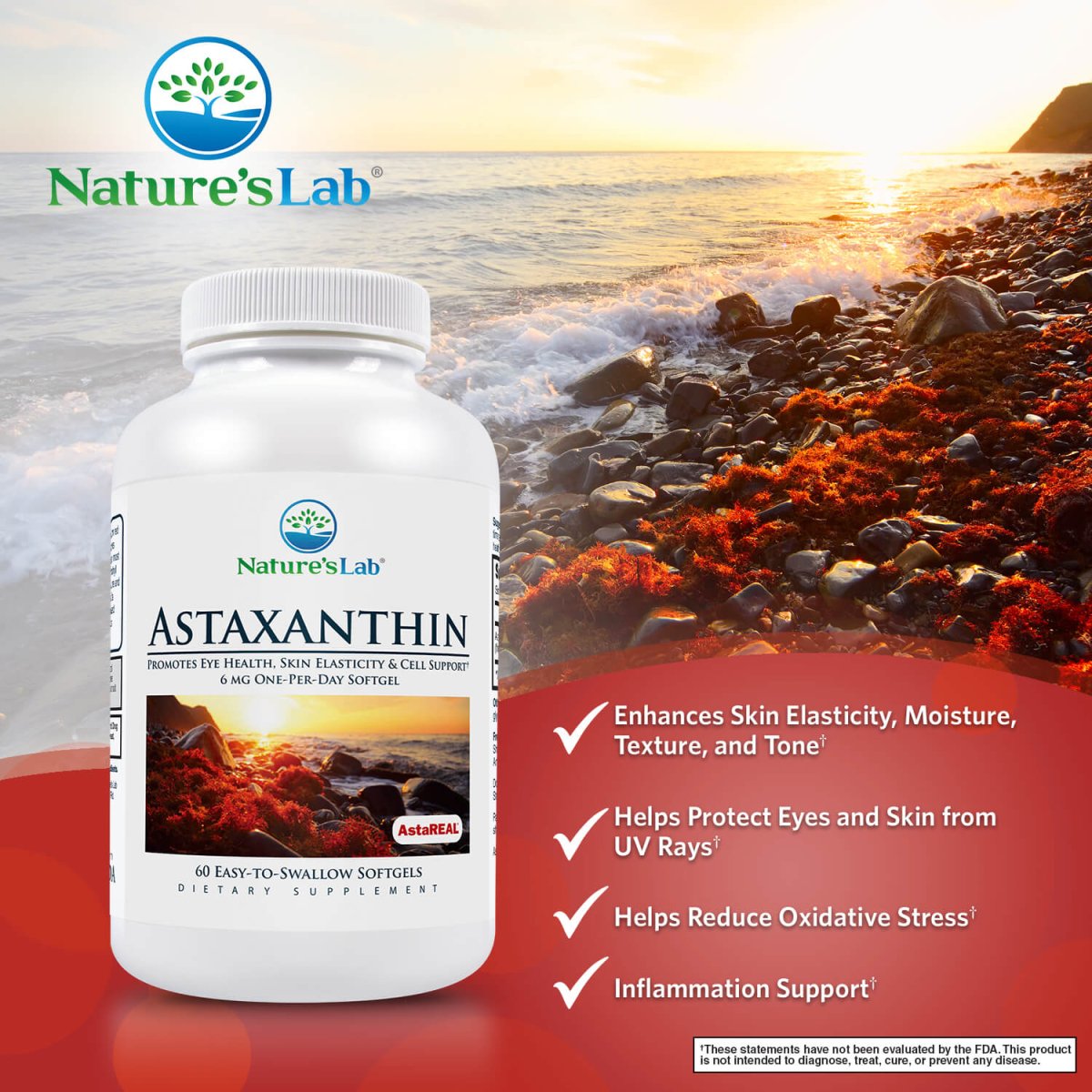 AstaReal® Astaxanthin 6mg | Astaxanthin Supplement – Nature's Lab