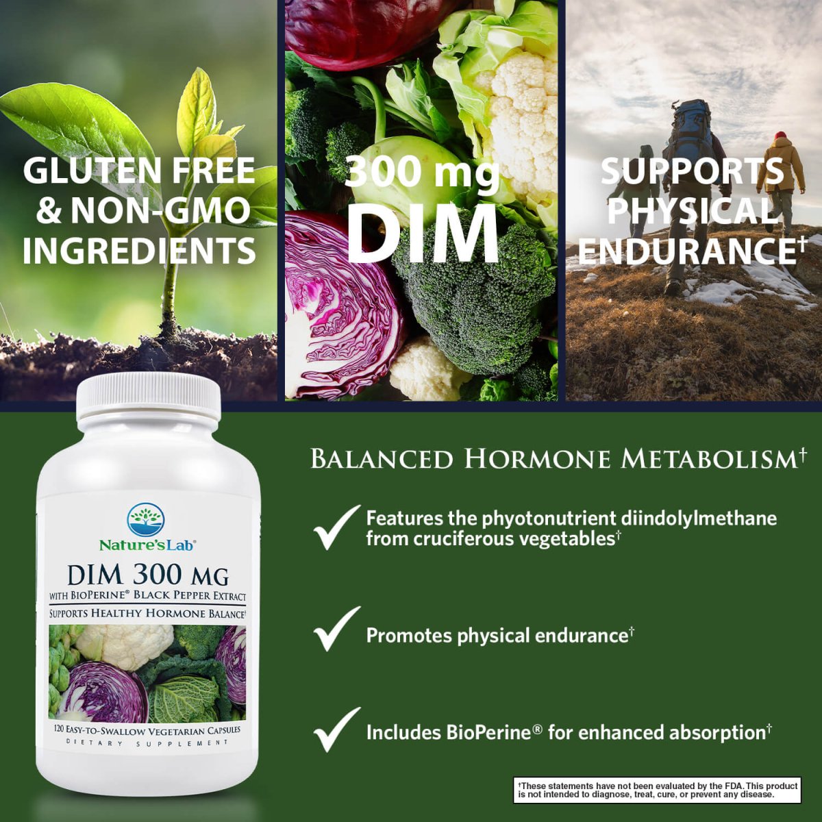 DIM 300mg | DIM Capsules | DIM with BioPerine® – Nature's Lab