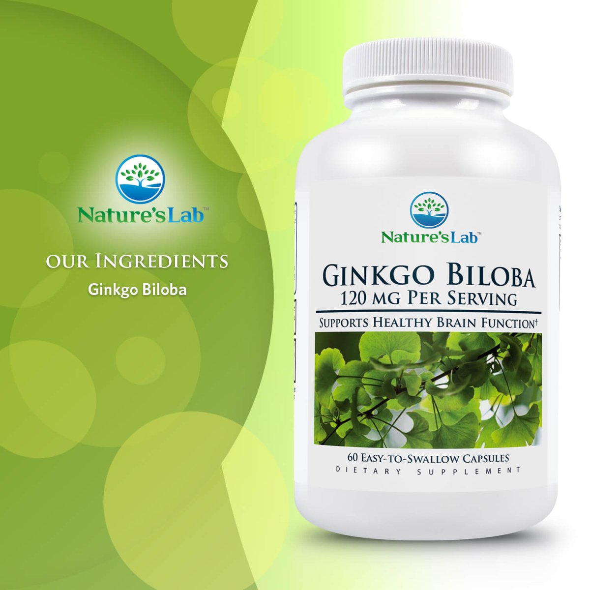 Nature's Lab Ginkgo Biloba - Promotes Healthy Brain Function*