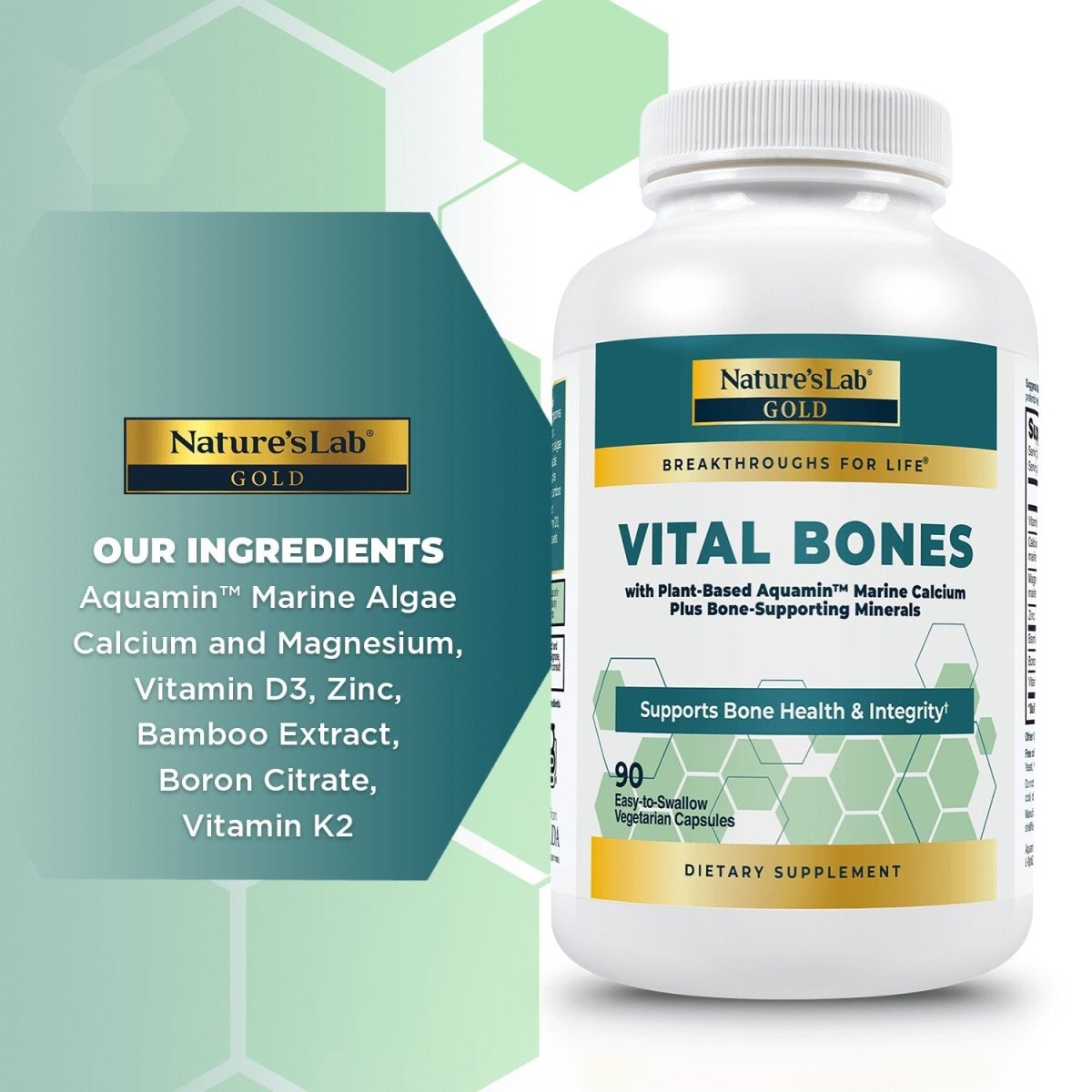 Nature's Lab Gold Vital Bones - 90 Capsules