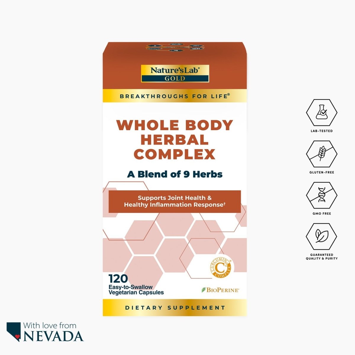 Nature's Lab Gold Whole Body Herbal Complex - 120 Capsules