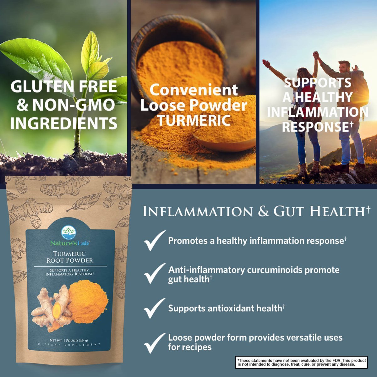 Nature's Lab Turmeric Root Powder - 1lb bag